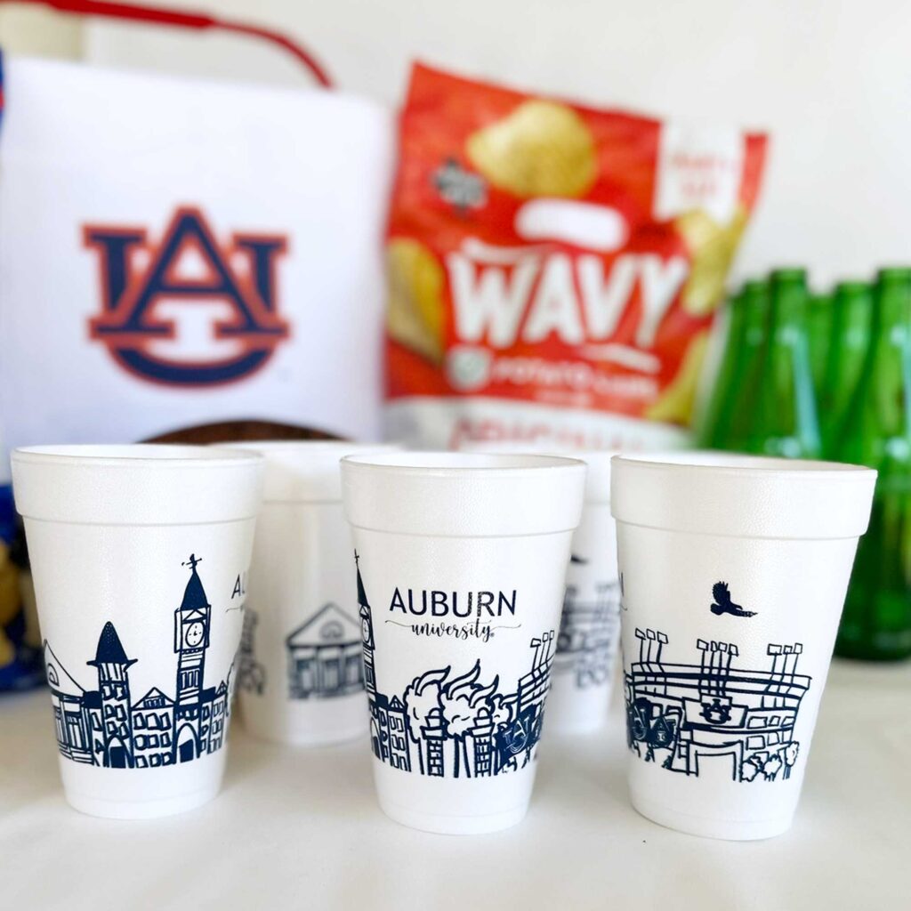 Auburn University Skyline Styrofoam Disposable Cup