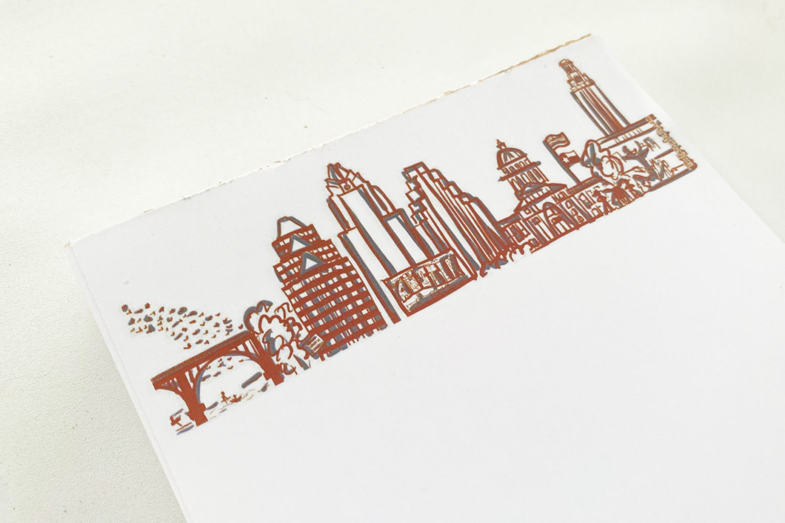 Personalized Notepad Set {Austin Skyline}