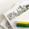 Custom Printed Notepad Set {Baylor University Campus Skyline Landmarks ...