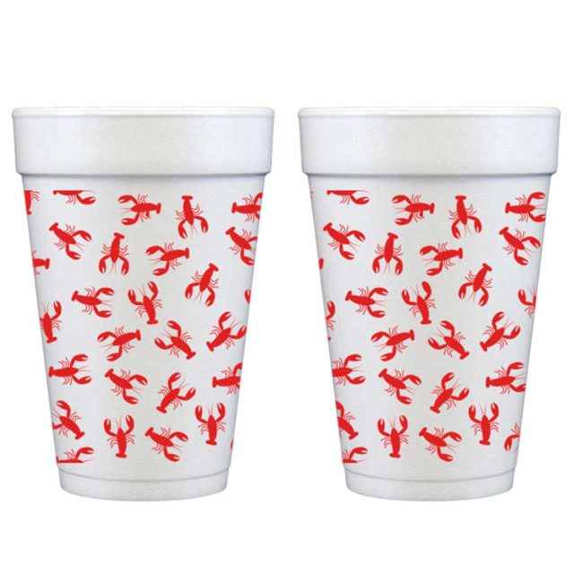 Styrofoam Crawfish Boil Party Cups - 10 pack sleeve