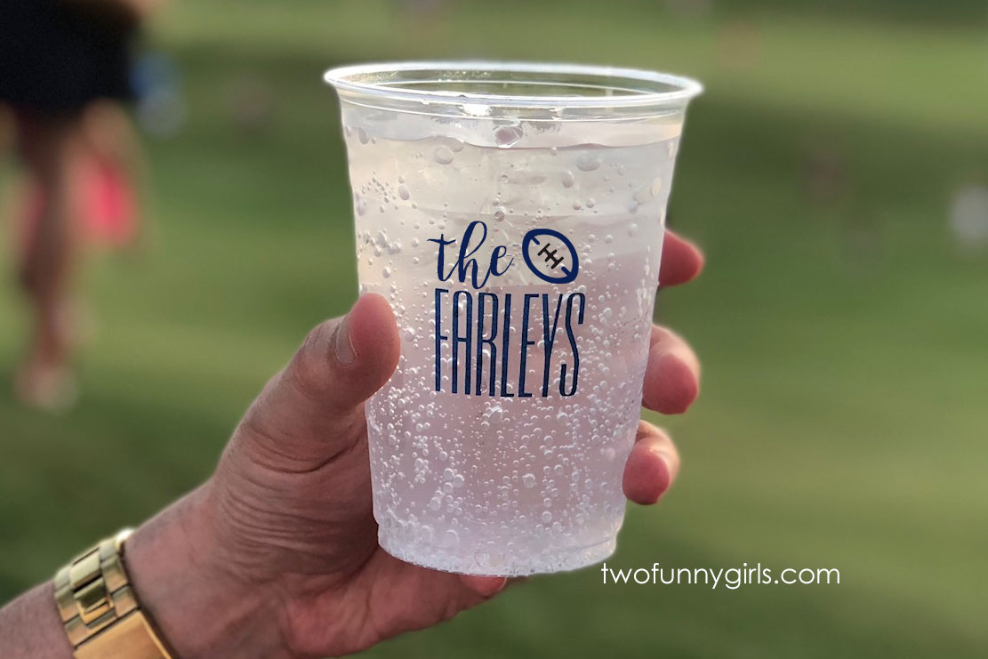 Personalized Soft Sided SOLO-Like Plastic Cups for Football Tailgate
