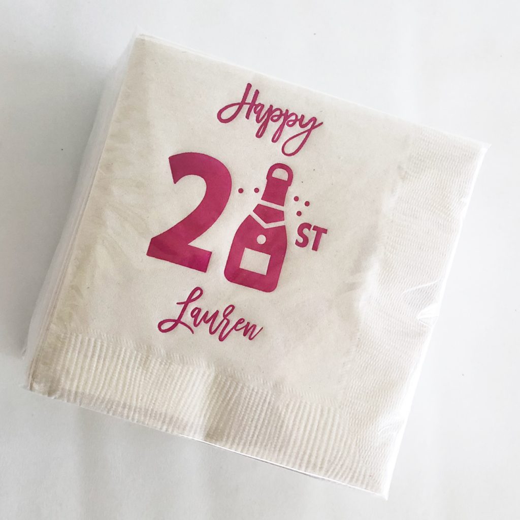 Custom 3-Ply Paper Napkin for Birthday Party {All Colors} – Two Funny Girls