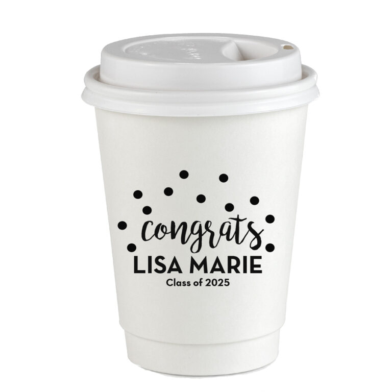 Personalized Paper Coffee Hot Cups for Graduation