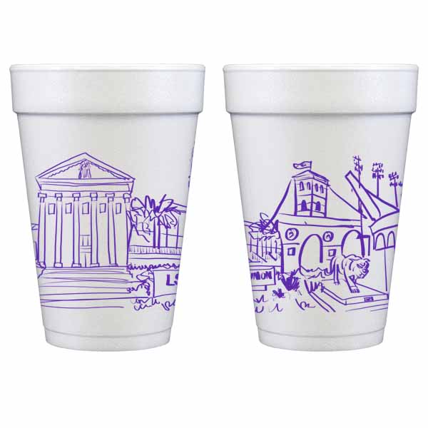 Ready to Ship Foam Cup 10 Pack {LSU Tigers Landmarks-Baton Rouge ...