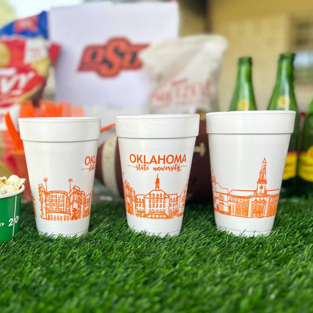 Foam Cup 10 Pack {Oklahoma State University Skyline - Stillwater}