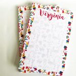 Personalized Set of 2 Custom Printed Notepads {Otomi Mexican Embroidery}