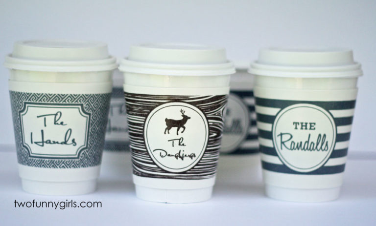 Personalized Paper Coffee Cups with Insulated Cardboard Sleeve Wrap ...
