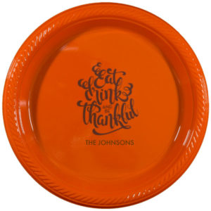 Personalized Disposable Plastic Plate {Thanksgiving}