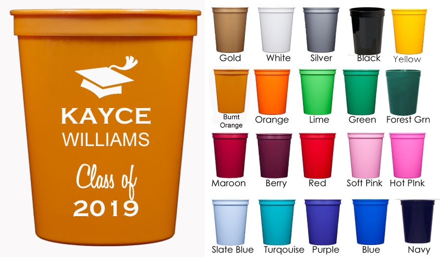Personalized Stadium Cups for Graduation {16 oz}