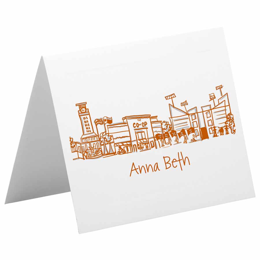 University of Texas Skyline – Personalized Foldover Notecard
