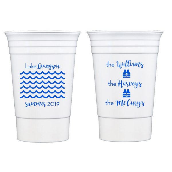Personalized Insulated Plastic Party Cups for Pool Lake Beach