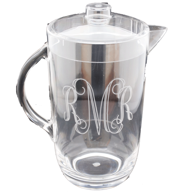 Personalized Clear Acrylic Drink Pitcher with Monogram