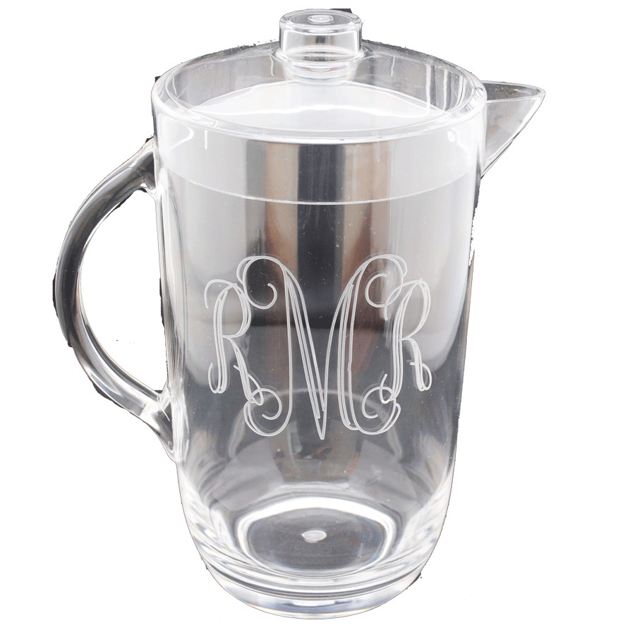 Personalized Clear Acrylic Drink Pitcher with Monogram
