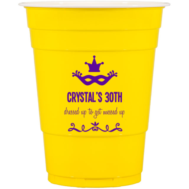 Personalized Soft Sided Party Cups for Mardi Gras {All Colors}