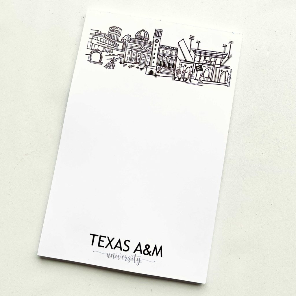 College Campus Skyline Notepad & Stationery