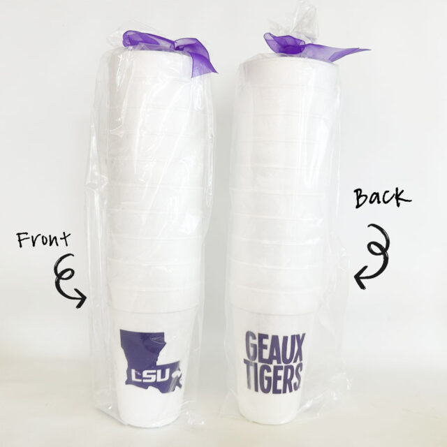 LSU Logo/Geaux Tigers {Styrofoam Cup 10 Pack}