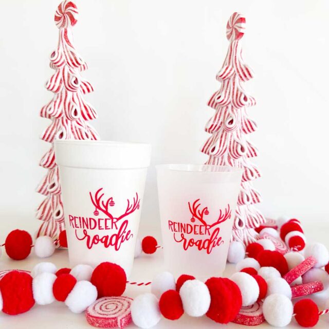 Styrofoam Christmas Cups - Reindeer Roadie