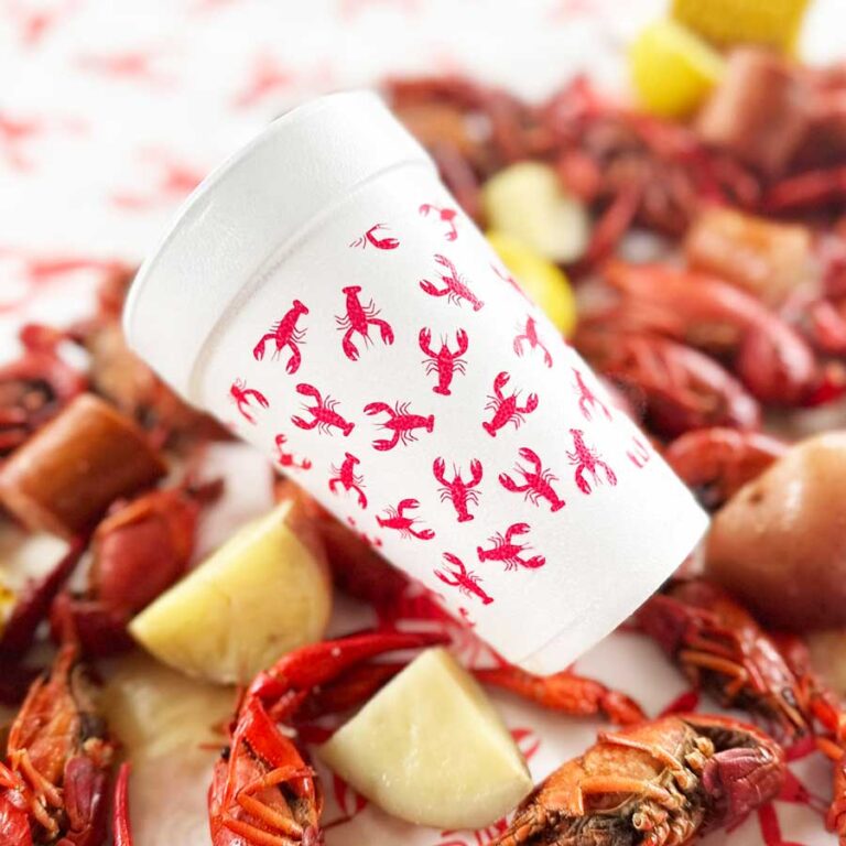 Styrofoam Crawfish Boil Party Cups - 10 pack sleeve