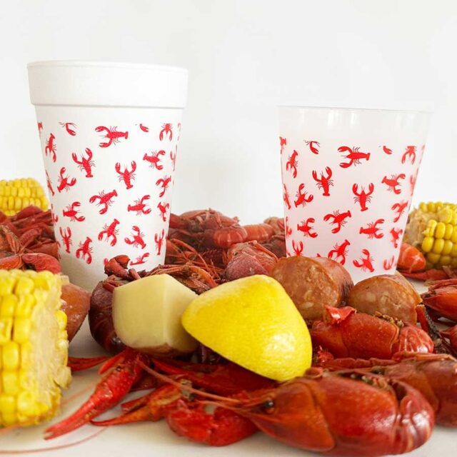 Styrofoam Crawfish Boil Party Cups - 10 pack sleeve