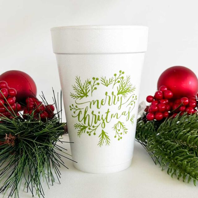 Christmas Styrofoam Cup Bulk Print
